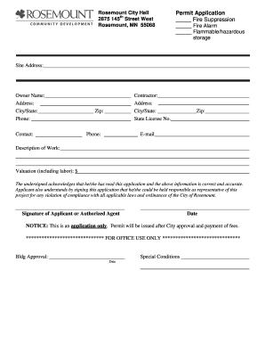 Fillable Online ci rosemount mn Rosemount City Hall 2875 145th Street ...