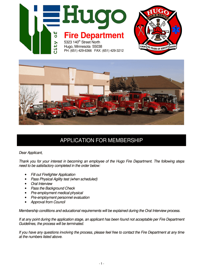 Fillable Online HFD emp app Rev20131023 - Hugo Fax Email Print - pdfFiller