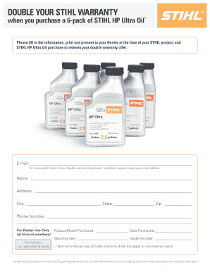 Fillable Online stihldealer Double Your STIHl WarranTY - stihldealernet ...