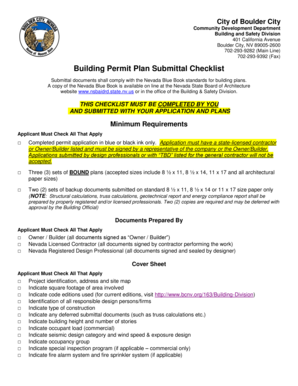 Fillable Online bcnv Building Permit Plan Submittal Checklist ...