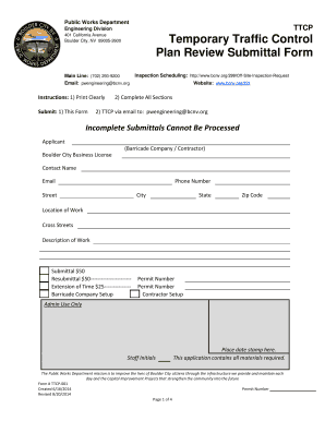 Fillable Online bcnv TTCP TEMPORARY TRAFFIC CONTROL PLAN Fax Email ...