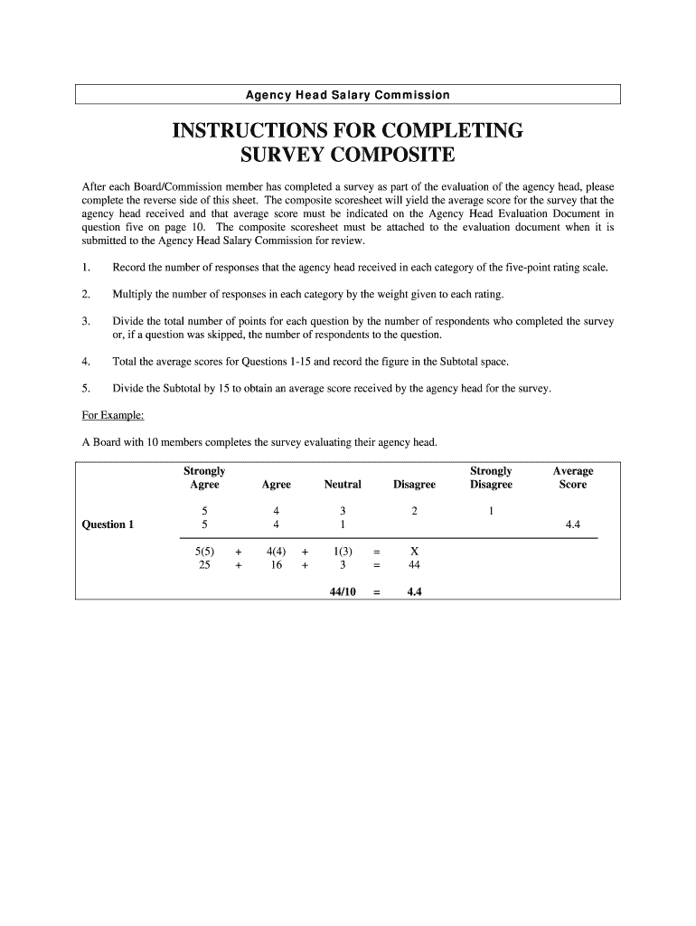 Fillable Online Survey Composite Scoresheet for Boards Commissions Fax ...