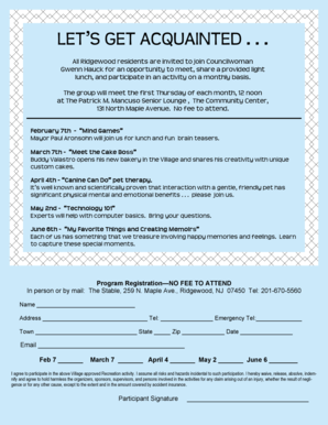 Fillable Online LETS GET ACQUAINTED - modsridgewoodnjnet Fax Email ...