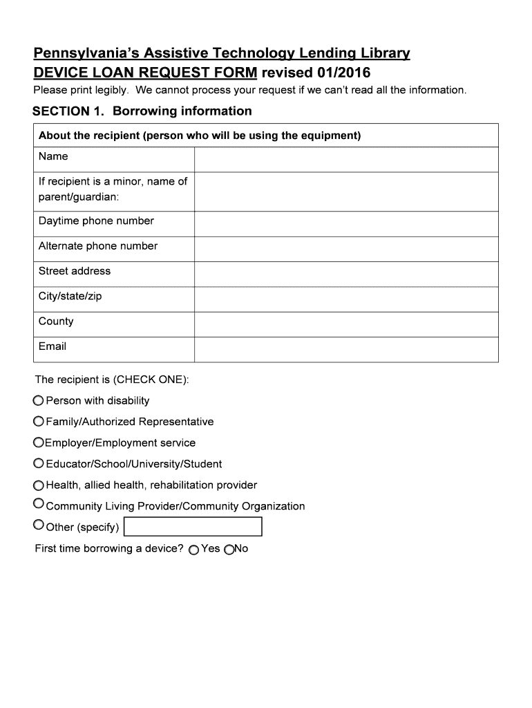 Fillable Online disabilities temple Pennsylvanias Assistive Technology ...