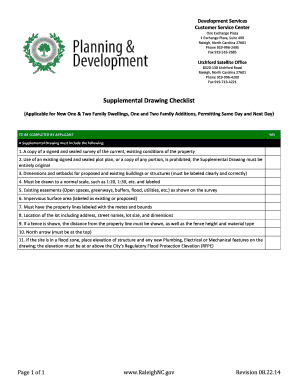 Fillable Online raleighnc Supplemental Drawing Checklist - raleighncgov ...