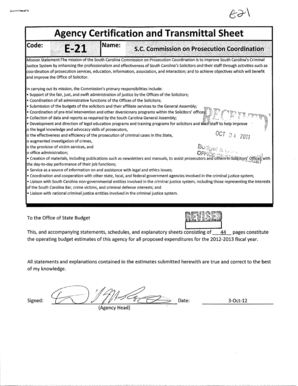 Fillable Online dc statelibrary sc Agency Certification and Transmittal ...