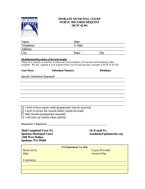 Fillable Online Records Request Court forms Fax Email Print - pdfFiller