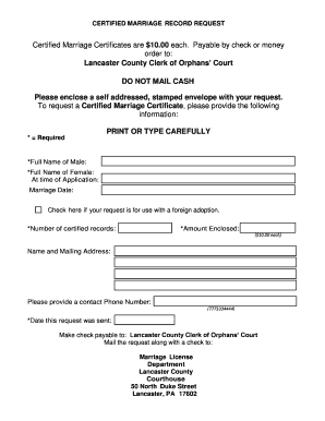 Fillable Online web co lancaster pa Easy Steps to obtaining Marriage ...