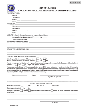 Fillable Online Change of Use Application - staytonoregongov Fax Email ...