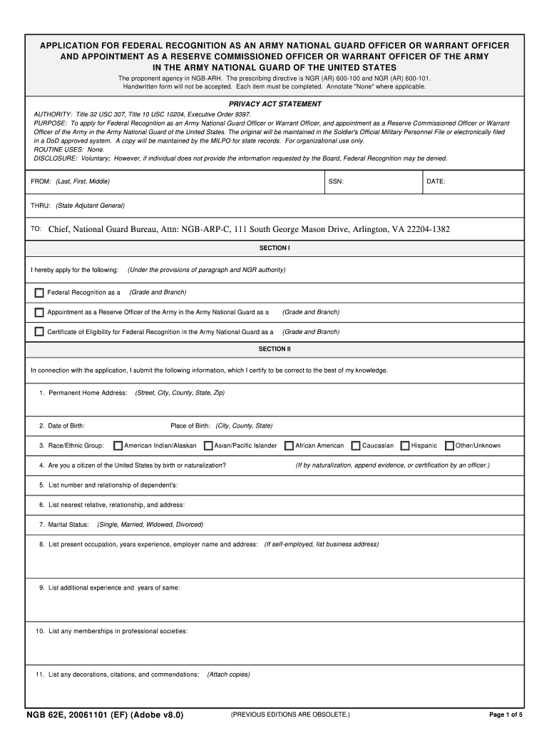 Fillable Online ut ngb army Chief National Guard Bureau Attn NGB-ARP-C ...
