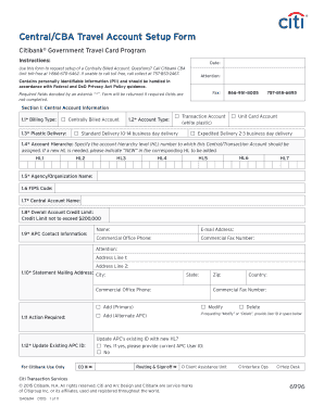 Fillable Online Print Save Clear Central/CBA Travel Account Setup Form ...