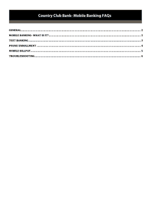 Fillable Online Country Club Bank- Mobile Banking FAQs Fax Email Print ...