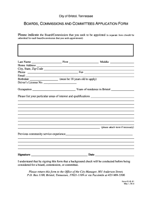 Fillable Online bristoltn BOARDS, COMMISSIONS AND COMMITTEES ...