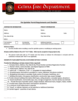 Fillable Online celina-tx Fire Sprinkler Permit Requirements and ...