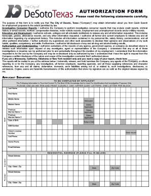 Fillable Online AUTHORIZATION FORM - DeSoto Fax Email Print - pdfFiller