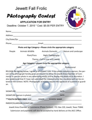 Fillable Online jewetttexas Photography Contest - Jewett Chamber Of ...