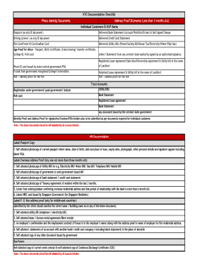Fillable Online KYC Documentation Checklist Fax Email Print - pdfFiller