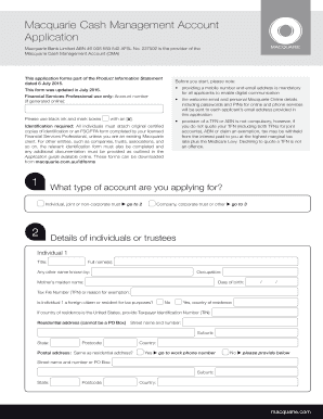 Fillable Online Macquarie Cash Management Account Fax Email Print ...