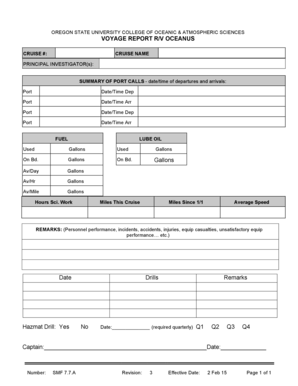 Fillable Online SMF 7.7.A Voyage Report Fax Email Print - pdfFiller