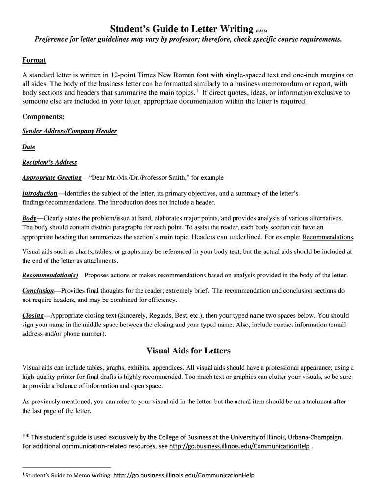 Fillable Online Students Guide to Letter Writing Fax Email Print ...