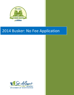 Fillable Online 2014 Busker: No Fee Application Busker Rules and ...