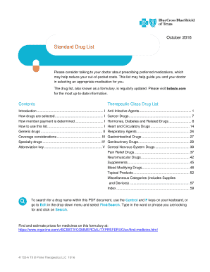 Fillable Online Standard Drug List Fax Email Print - pdfFiller