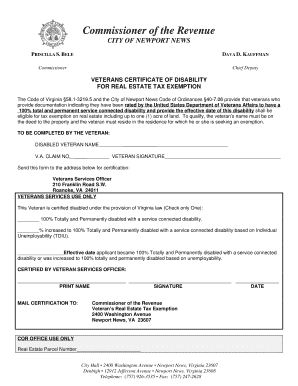 Fillable Online VETERANS CERTIFICATE OF DISABILITY - nngovcom Fax Email ...