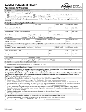 Fillable Online AvMed Individual Health - ECHealthInsurancecom Fax ...