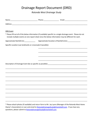 Fillable Online Drainage Report Document DRD - charlotteflcom Fax Email ...