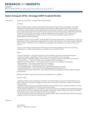 Fillable Online Dyson Group plc DYS - Strategic SWOT Analysis Review ...