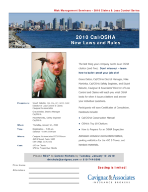 Fillable Online 2010 CalOSHA - Cavignac Associates Fax Email Print ...