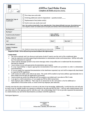 Fillable Online ASIFlex Card Fax Email Print - pdfFiller