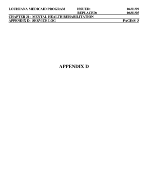 Fillable Online Appendix d servicelog - Louisiana Medicaid Fax Email ...