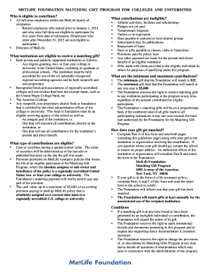 Fillable Online Matching Gift Form - 2014 Fax Email Print - pdfFiller