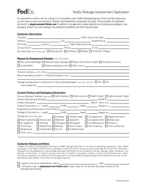 Fillable Online FedEx Package Assessment Application Fax Email Print ...
