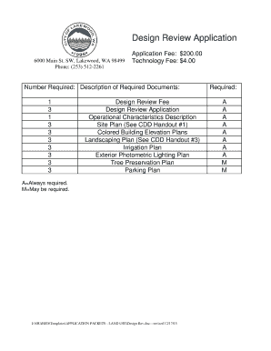 Fillable Online Design Review Application - cityoflakewoodus Fax Email ...