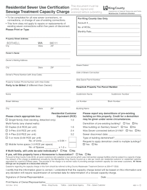 Fillable Online Residential Sewer Use Certification Fax Email Print ...