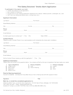 Fillable Online Free Smoke Alarms and Alert Equipment for Oklahomans ...