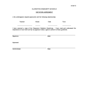 Fillable Online VISITATION AGREEMENT Fax Email Print - pdfFiller