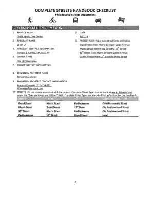Fillable Online COMPLETE STREETS HANDBOOK CHECKLIST Fax Email Print ...