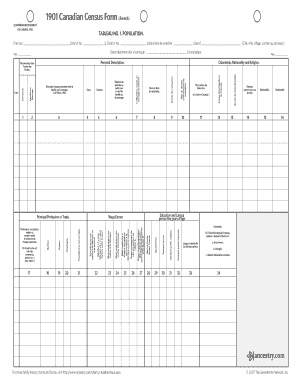 Remplissable En Ligne 1901 Canadian Census Form French - cmfcreativecom ...
