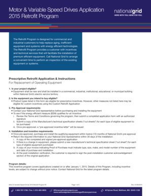 Fillable Online Motor Variable Speed Drives Application 2015 Retrofit Fax Email Print - pdfFiller