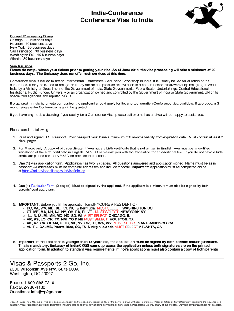 Fillable Online Visa Application Processing Times Fax Email Print ...