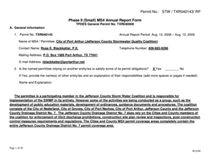 Fillable Online : STW / TXR040143/ RP Phase II (Small) MS4 Annual ...