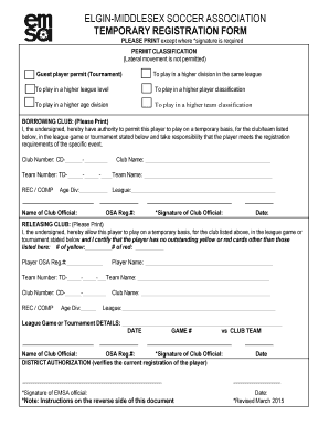Fillable Online ELGIN-MIDDLESEX SOCCER ASSOCIATION TEMPORARY ...