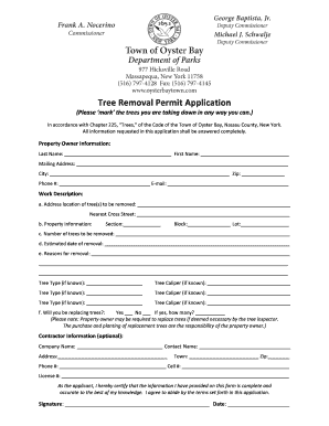 Fillable Online 2015 Tree Application - Oyster Bay Fax Email Print ...