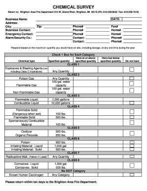 Fillable Online Chemical Survey Form.xls Fax Email Print - pdfFiller