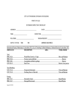 Fillable Online SEPTIC SYSTEM YES NO OFFICE USE ONLY Yard TIME Fax ...