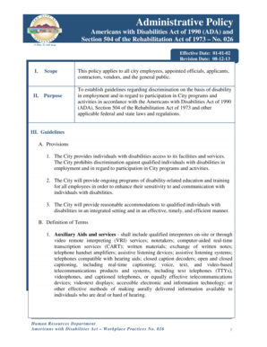 Fillable Online Americans with Disabilities Act of 1990 ADA and Section ...