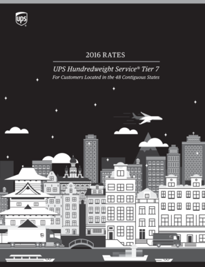 Fillable Online 2016 RATES UPS Hundredweight Service Tier 7 For ...